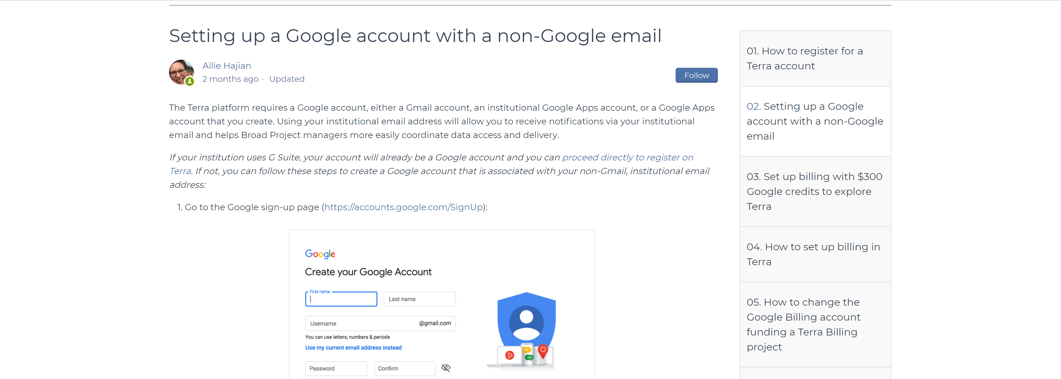 Terra Registration - Linking GCP Credits to the Terra Platform