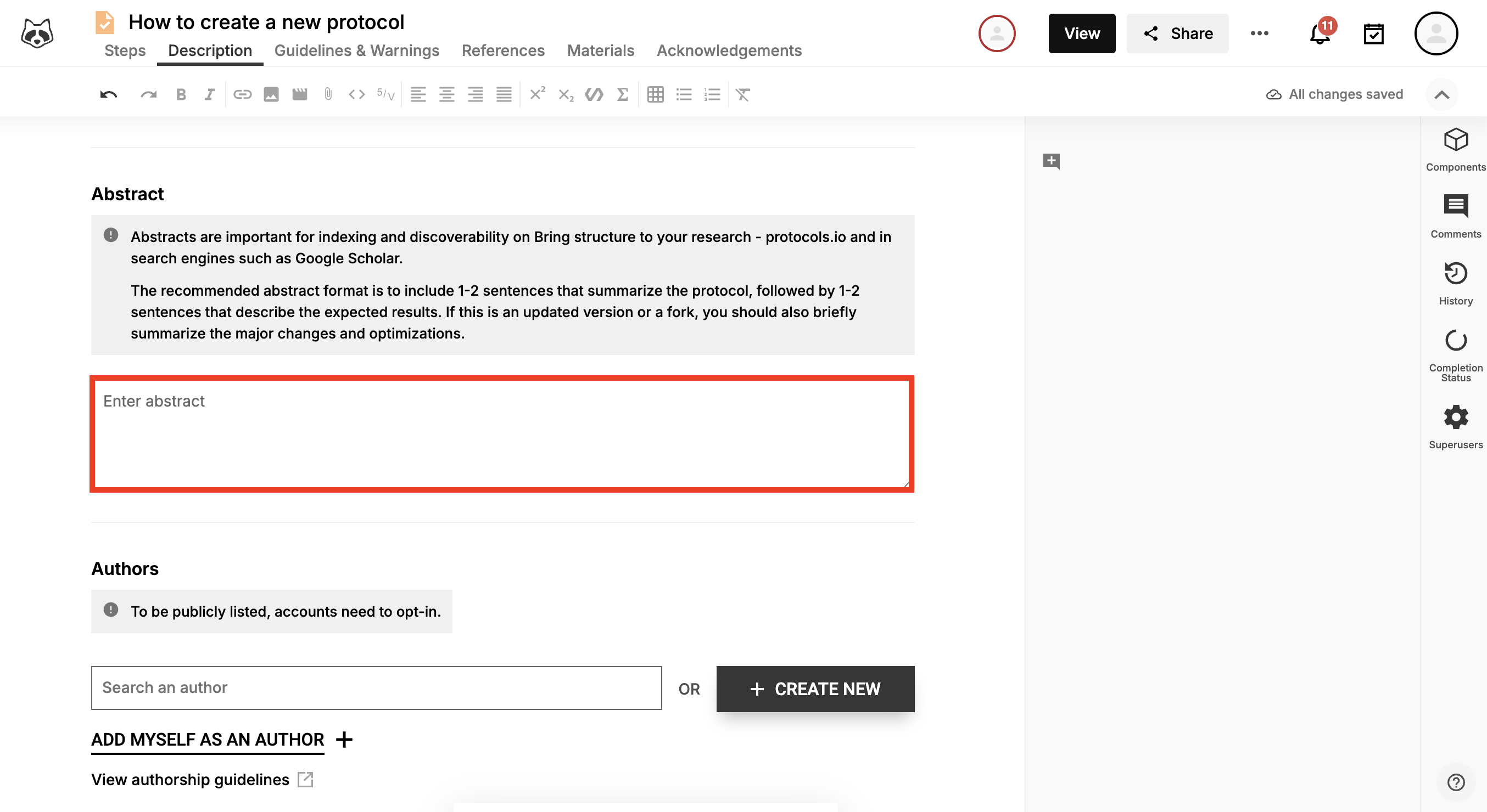 Create a new private protocol
